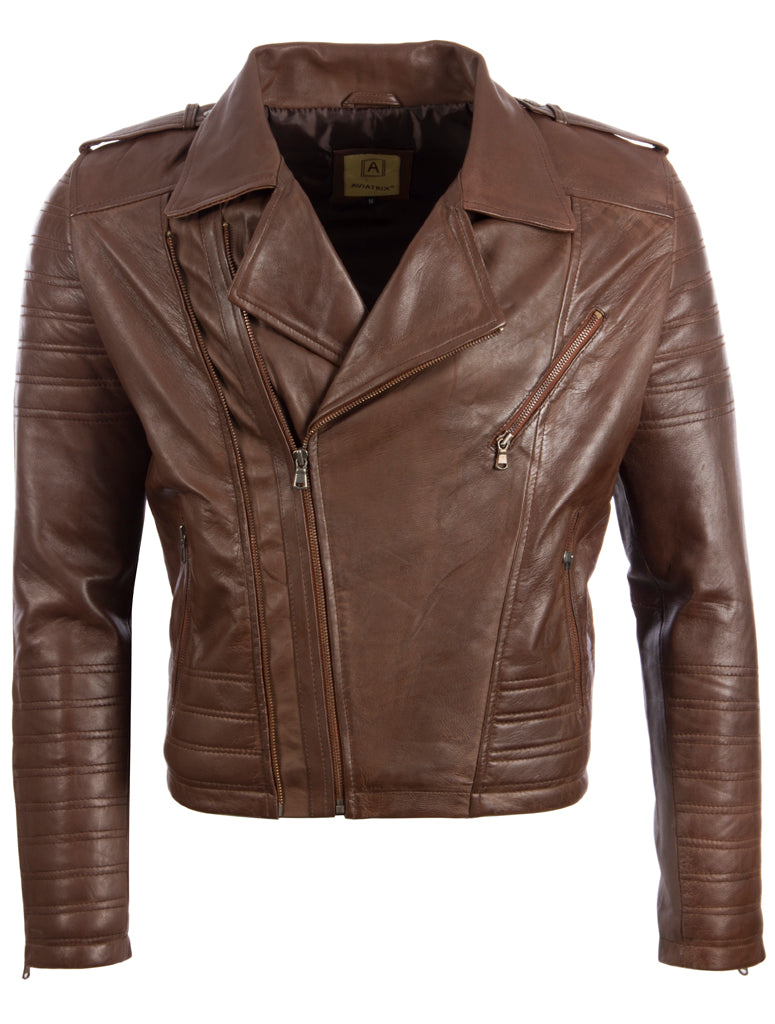 SDTM Men’s Biker Jacket - Black - Cocoa – Aviatrix