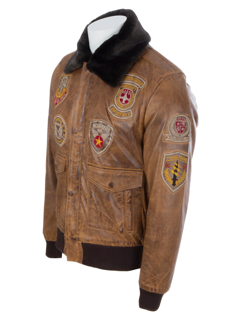 JWR3 Men's Aviator Bomber Jacket - Cognac – Aviatrix