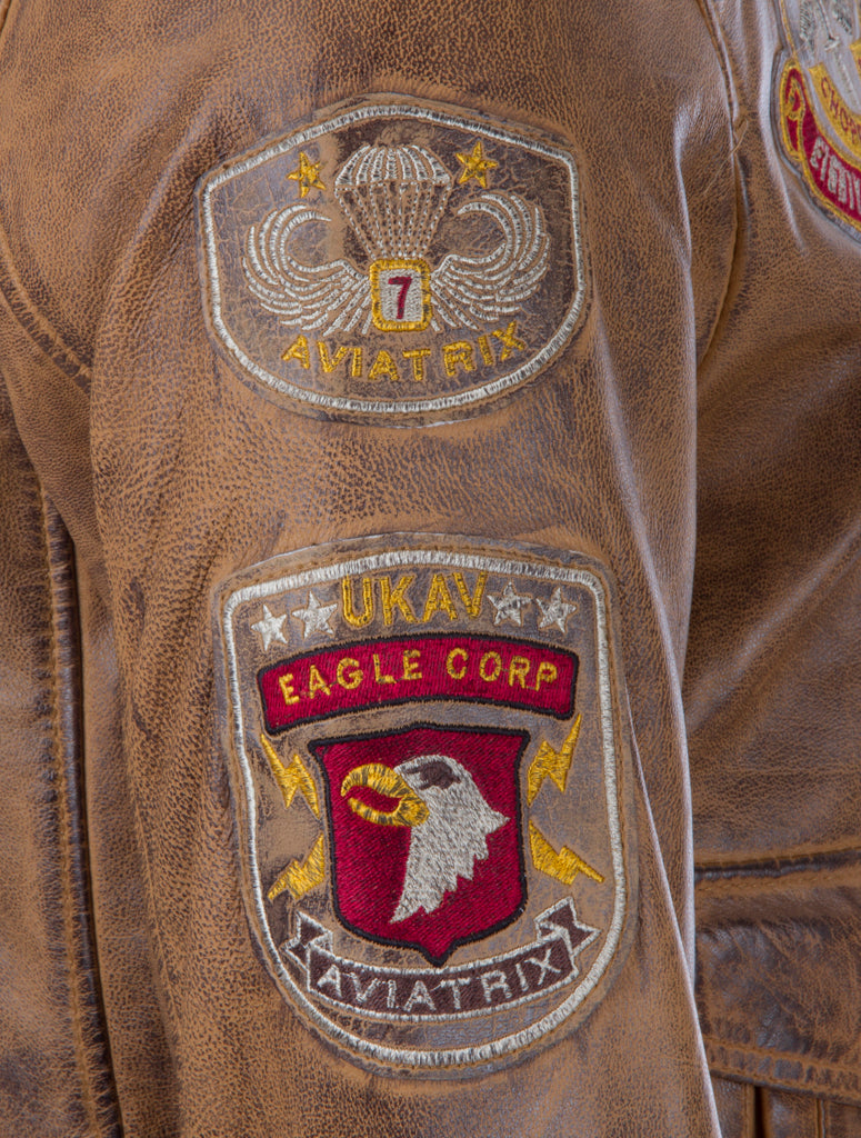 Aviatrix Men's Real Leather Aviator Pilot Bomber Jacket (JWR3) - Cogna