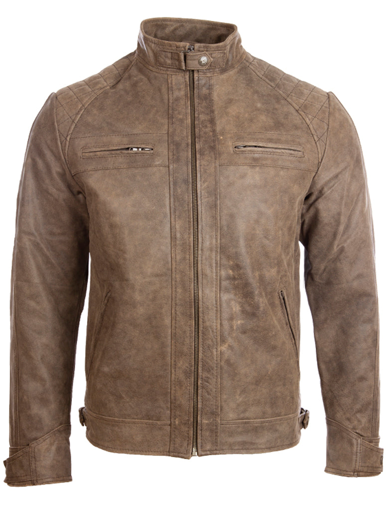 Aviatrix Men's Real Leather Crosshatch Shoulder Detail Fashion Jacket ...
