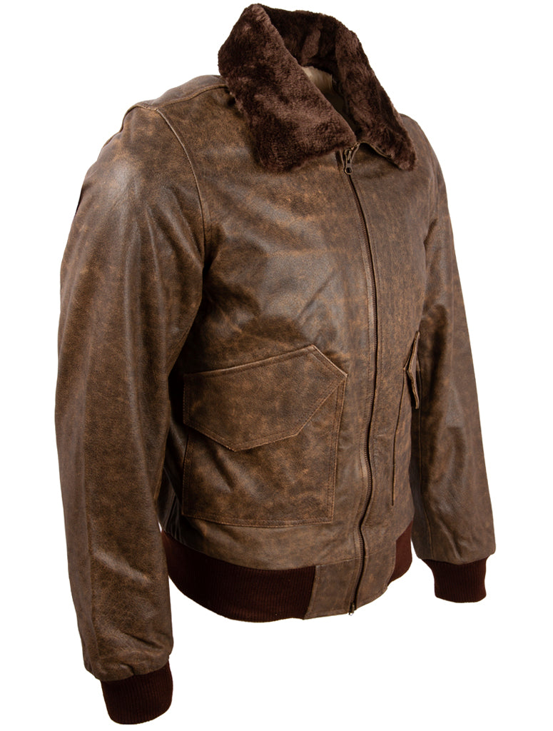 Aviatrix Men's Real Leather Cowhide Pilot Aviator Fashion Bomber Jacket ...