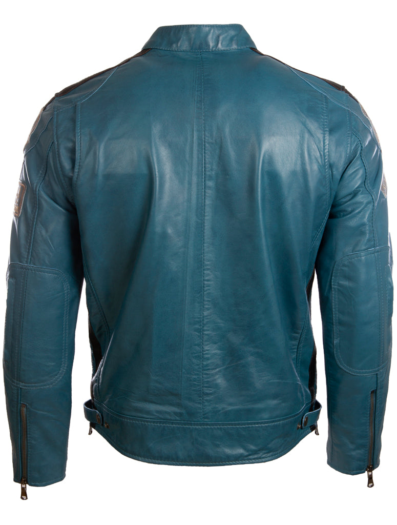 CXUS Men's Racing Biker Jacket - Denim Blue – Aviatrix